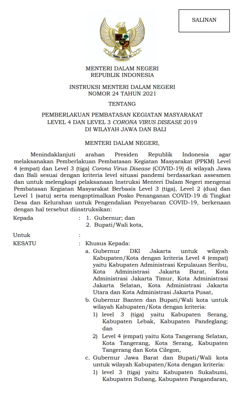 Instruksi Mendagri tentang Pemberlakuan Pembatasan Kegiatan Masyarakat ... Instruksi Mendagri tentang Pemberlakuan Pembatasan Kegiatan Masyarakat ...
